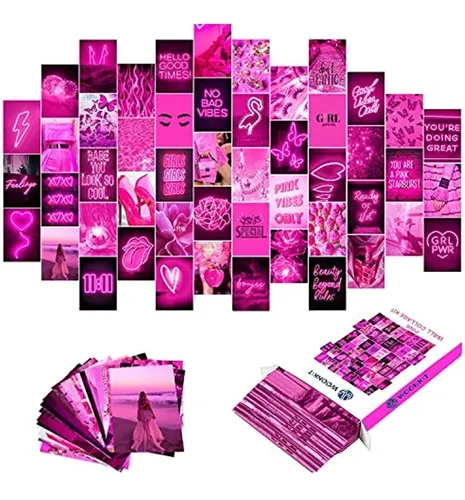 Woonkit Pink Neon Wall Collage Kit Aesthetic Pictures Trend En Venta