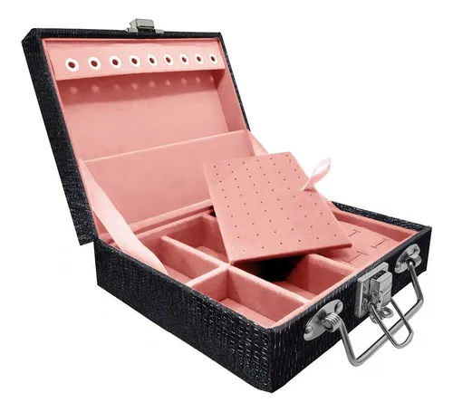 Estojo Maleta Porta Jóias Mini Mista Jacaré | Parcelamento sem juros Estojo Maleta Porta Jóias Mini Mista Jacaré | Parcelamento sem juros