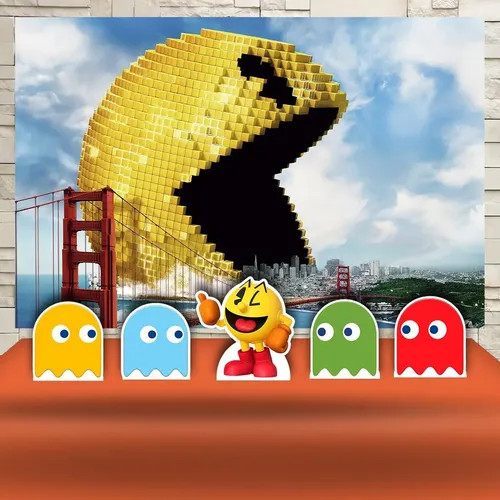 Kit Festa Aniversário Pixel Pac Man Decoração Kit Prata Frete Grátis