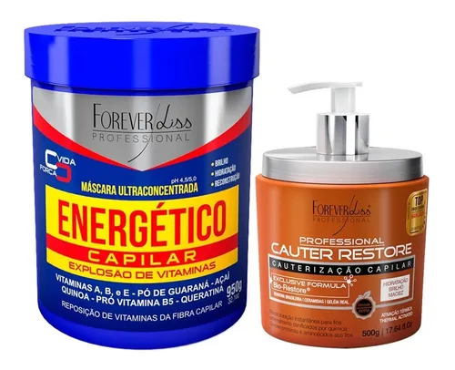Forever Liss Cauter Restore 500g Máscara Energético 950g Mercadolivre