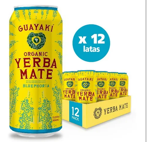 Pack 12 Yerba Mate Guayakí Bluephoria 458ml Cuotas Sin Interés