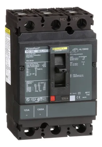 Interruptor Termomagnetico Square D 125amp 3 Polos Hdl36125 | Envío gratis