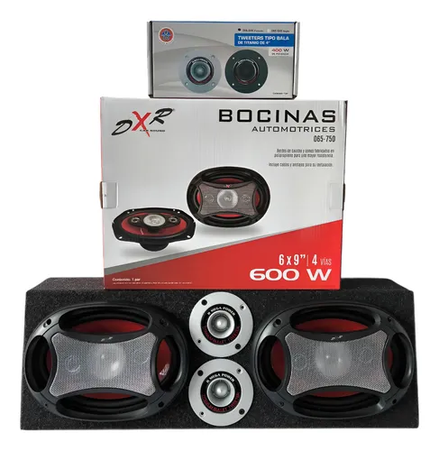 Paquete Open Show Cajon Doble Con 2 Bocinas 6x9 Y Balas Dxr | Envío gratis