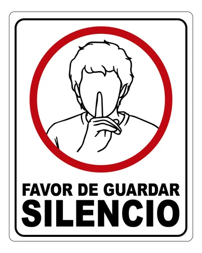 Señalamiento Letrero Favor De Guardar Silencio, 20x25 Cm | Meses sin ...