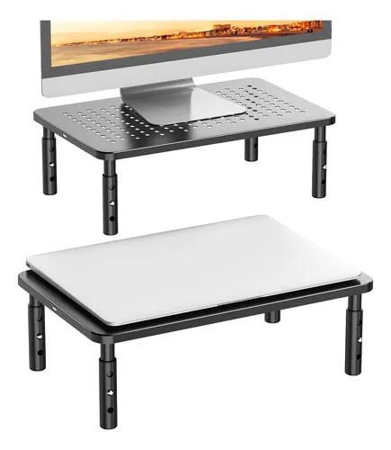 Monitor Risers Wali Stt003-2 For 2 Monitors, 2 Pack, Black | MercadoLibre