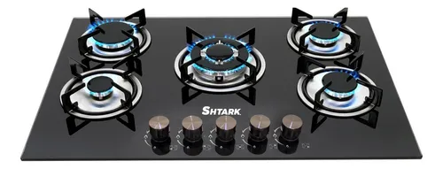 Parrilla A Gas 5 Quemadores Vidrio Templado 7mm Empotrable Shtark ...