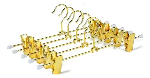 Gancho Metálico Pinza Cromado Dorado Pack X10 | Cuotas sin interés