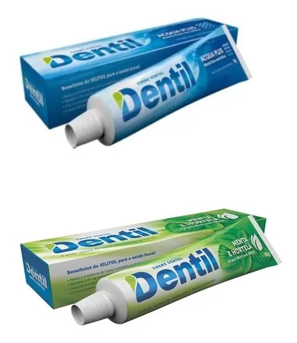 20 Creme Dental Dentil Menta E Hortelã Sem Fluor Xilitol 90g ... 20 Creme Dental Dentil Menta E Hortelã Sem Fluor Xilitol 90g ...