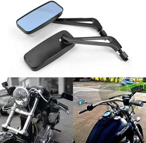 Espejos Retrovisores Rectangulares Motocicleta Para Harley Frete Grátis