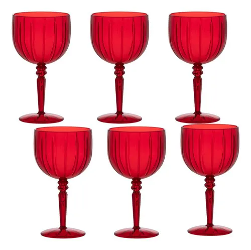 Set De 6 Copas De Cristal Acrílico De Lujo Para Cóctel 480 Ml Color