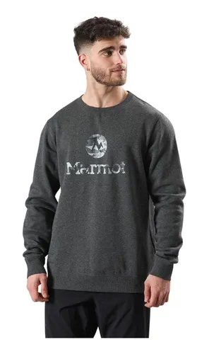 Poleron Hombre Marmot Circle Logo Crew Gris | Cuotas sin interés