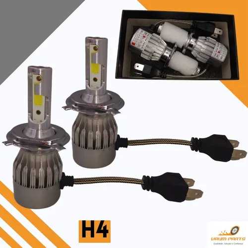 Kit Lampadas Ultra Led 6000 Lúmens H4 Super Branca Kit Lampadas Ultra Led 6000 Lúmens H4 Super Branca