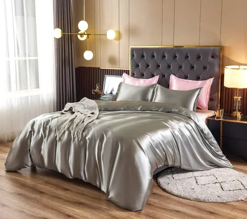 Hodo Home Satin Duvet Cover Queen Size, 3pcs Silk Like | Envío gratis