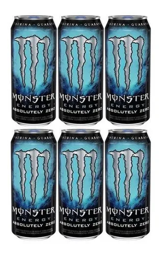 Kit 6 Energético Monster Energy Absolutely Zero Lata 473ml Kit 6 Energético Monster Energy Absolutely Zero Lata 473ml