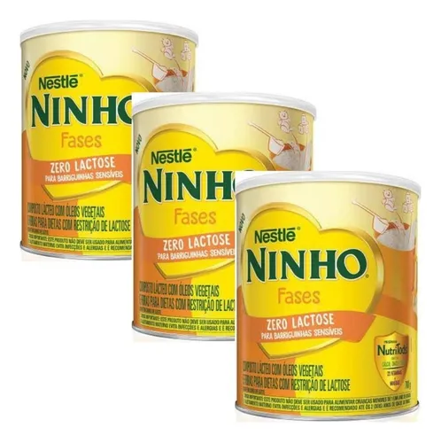 3 Latas Composto Lácteo Ninho Fases Zero Lactose Com 700g | Frete grátis 3 Latas Composto Lácteo Ninho Fases Zero Lactose Com 700g | Frete grátis