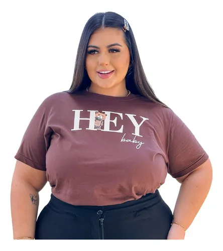 Blusa Feminina Plus Size T Shirt Camiseta Varias Estampas Mercadolivre