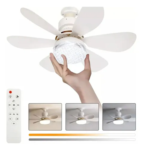 Ventilador de Techo Haimo con Luz LED y Control Remoto 6 Aspas Plástico ...