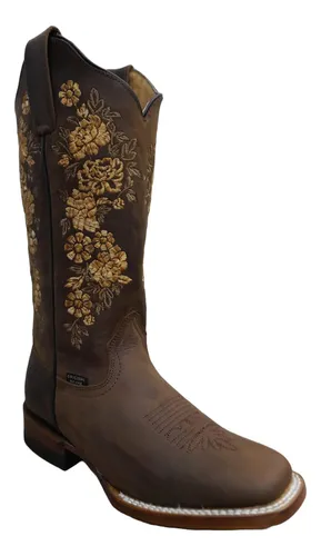 Botas Vaquera Dama Rodeo Reyme Flores Envío Gratis
