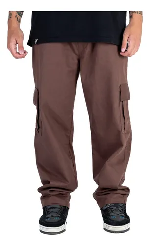 Calça Skatista Cargo Básica Bolso Lateral Boca Larga Unisex