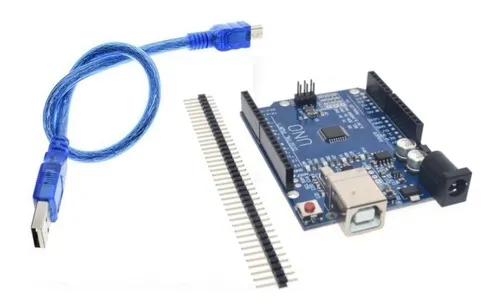 Placa Compatível Arduino Uno R3 Atmega328 Smd Cabo E Pinos