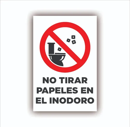 Cartel No Tirar Papeles En El Inodoro 10x15 Baños Higiene en venta en ... Cartel No Tirar Papeles En El Inodoro 10x15 Baños Higiene en venta en ...