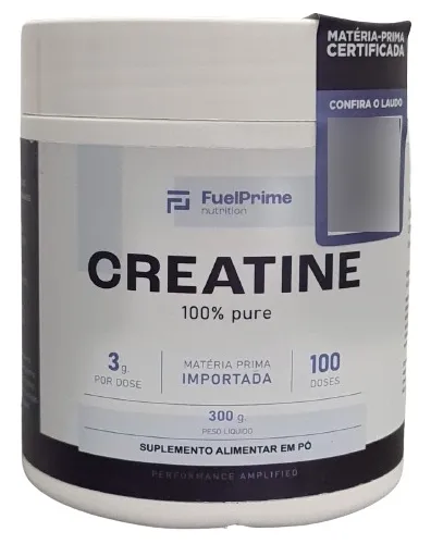 Creatina Monohidratada 100 Pura C Laudo 300g Fuelprime Frete Grátis