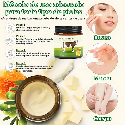 Crema Facial De Sebo De Res Nutritiva, Cuidado De La Piel | Meses sin ...