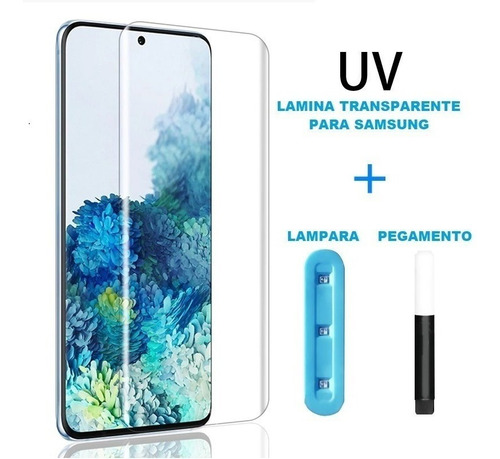 Lamina De Vidrio Templado Con Pegamento Uv S20 Cuotas Sin Interés
