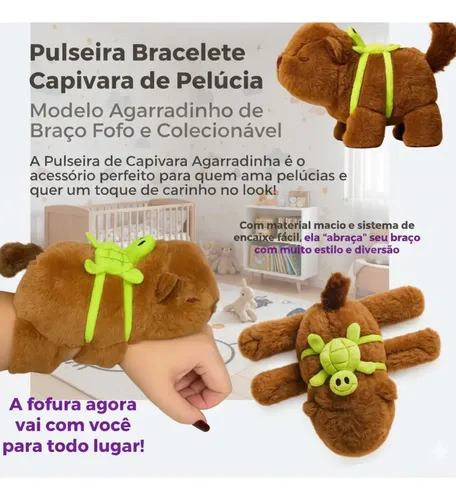 Capivara De Pelúcia Pulseira Interativa Com Cauda Que Gira Brinquedo ...