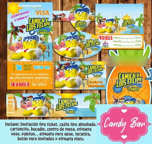 Kit Imprimible Candy Bar Bob Esponja Patricio Digital En Venta En Quilmes Bsas Gba Sur Por