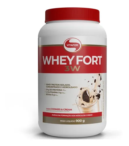Whey Fort 3w 900g Vitafor Concentrado Isolado Hidrolisado Frete Grátis