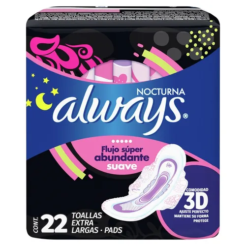 Toallas Femeninas Con Alas Always Nocturna Flujo Abundante | MercadoLibre Toallas Femeninas Con Alas Always Nocturna Flujo Abundante | MercadoLibre