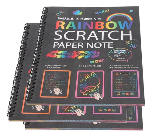 Scratch Paper Note 3pcs Multicolor Rainbow Art Card Crianças ... Scratch Paper Note 3pcs Multicolor Rainbow Art Card Crianças ...