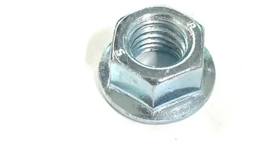 Tuerca hexagonal con brida galvanizada blanca M12, 10 unidades ...