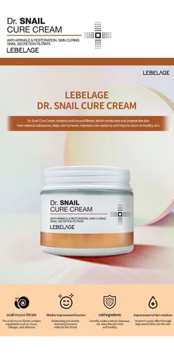 Crema Facial Coreana Premium Dr Cure Baba De Caracol 1pz Meses Sin