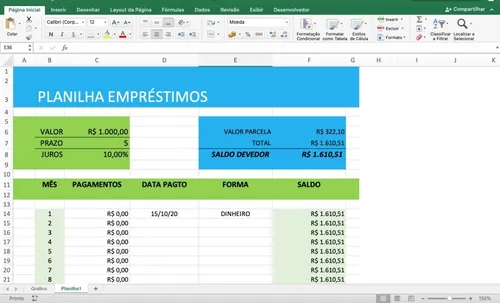 Planilha De Juros Em Excel, Empréstimo, Amortização, Sistema à venda em ... Planilha De Juros Em Excel, Empréstimo, Amortização, Sistema à venda em ...