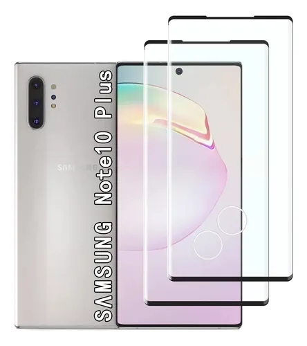2 Micas Cristal Templado Curvo 3d Para Samsung Note 10 Plus Meses Sin