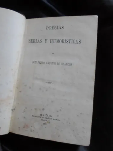 Poesias Serias Y Humoristicas Pedro Antonio De Alarcon 1870 Cuotas
