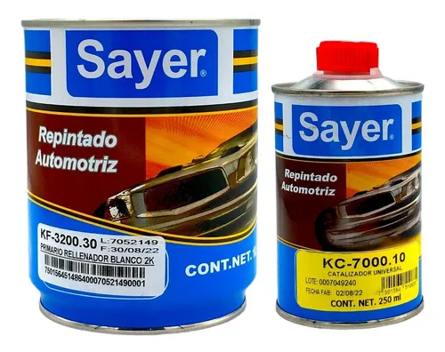 Primario Rellenador 2k Colores Sayer + Catallizador Kc-7000 | Meses sin interés