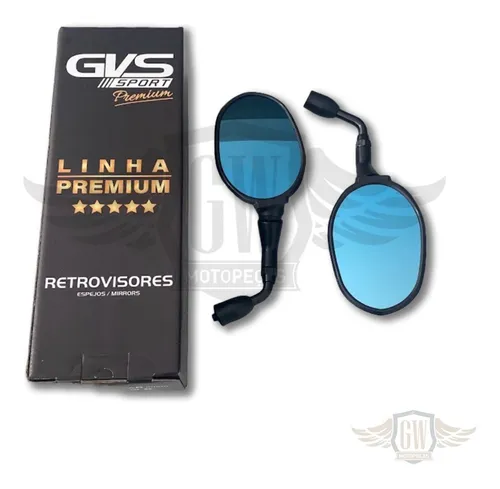 Retrovisor Gvs Triumph Tiger 800 Curto Honda Convexo Azul Frete Grátis