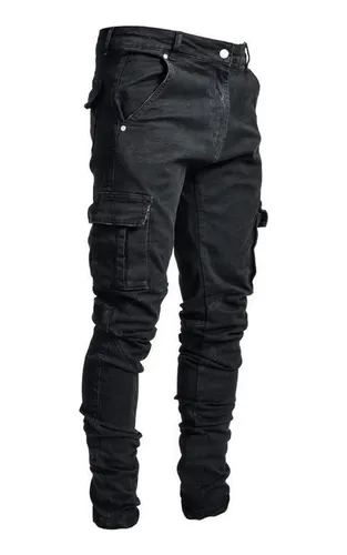 Calça Jeans Skinny Masculina Com Bolso Lateral Parcelamento Sem Juros
