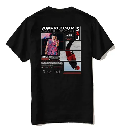 Remera Duki Estampada Dtf Personalizada Rockstar Ameri Tour | MercadoLibre