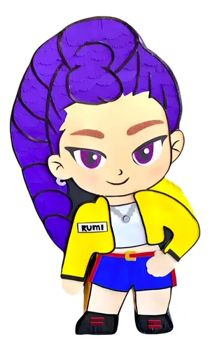 Piñata Rumi K Pop Tamaño Grande Violeta Geométrico | Envío gratis