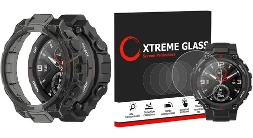 Kit Case + Pelicula Amazfit T Rex T-rex Vidro | Parcelamento sem juros Kit Case + Pelicula Amazfit T Rex T-rex Vidro | Parcelamento sem juros