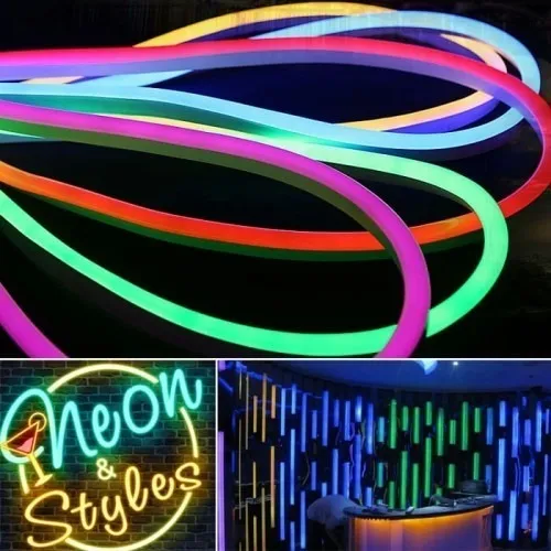 Cinta Rollo Tira Led Neón Flex Unicolor 12v 5mts Y Rgb Neon En Venta En