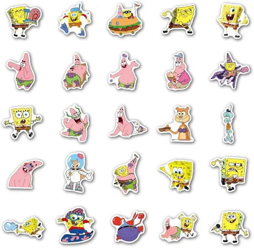 100 Calcomanías Para Lindos Anime Bob Esponja De Bob Esponj Envío Gratis