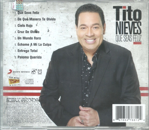 Tito Nieves Que Seas Feliz Cd Música Nueva Meses Sin Intereses