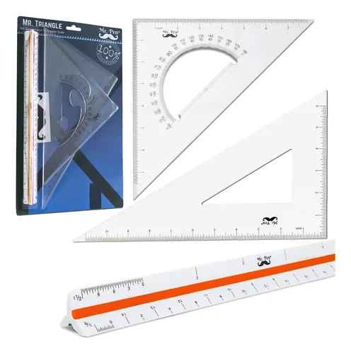 Architectural Ruler Set Mr. Pen With 30cm Triangular Scale | MercadoLivre