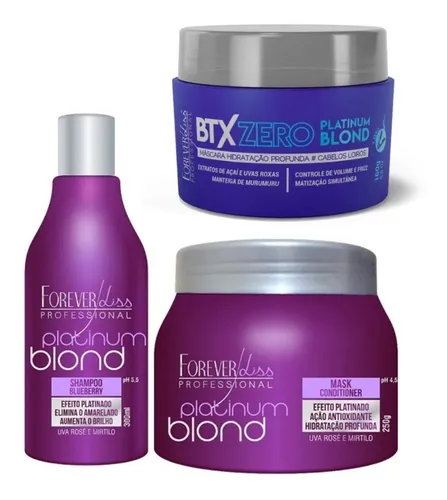 Kit Platinum Blond Loiras Poderosas Forever Liss Btx 160gr