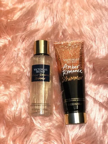 Set Victorias Secret Amber Romance Shimmer Locion Y Crema Meses Sin